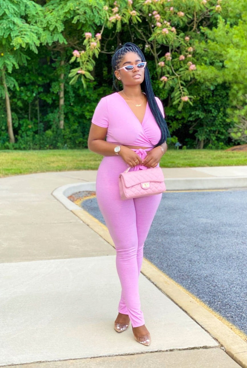 Candy Pink Ribbed Set – Monet's Closet