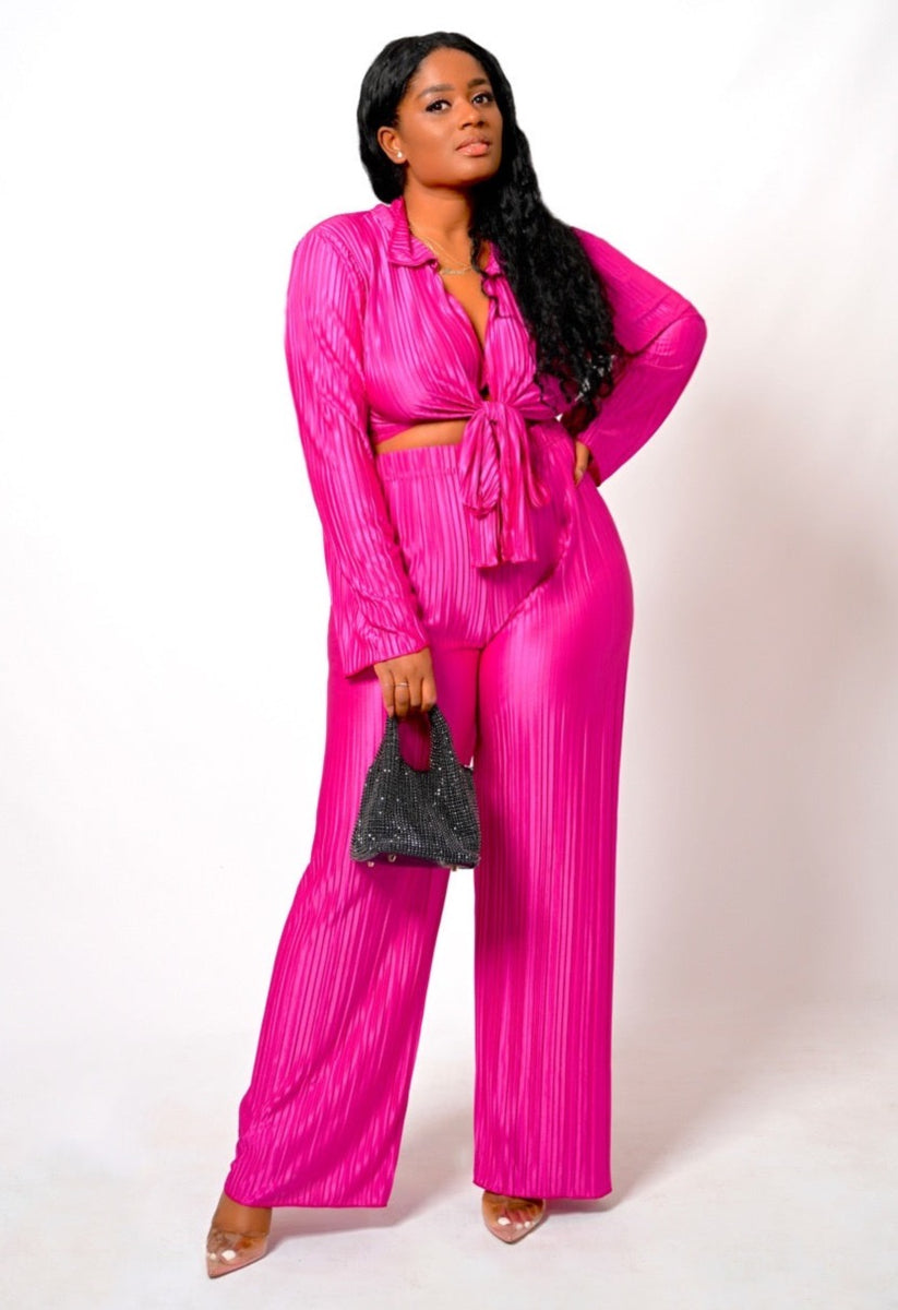 Amani Pleated Pant Set – Monet's Closet